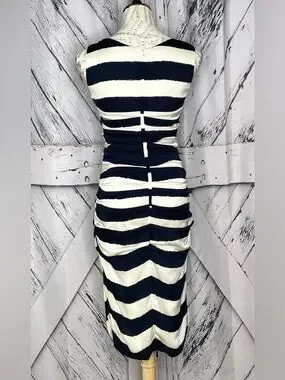 Dolce & Gabbana | Dresses | Dolce Gabbana Silk Stripe Ruched Dress ...